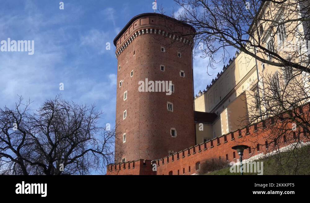 4K footage of Wawel Castle's Guard Tower. The tower was constructed ...