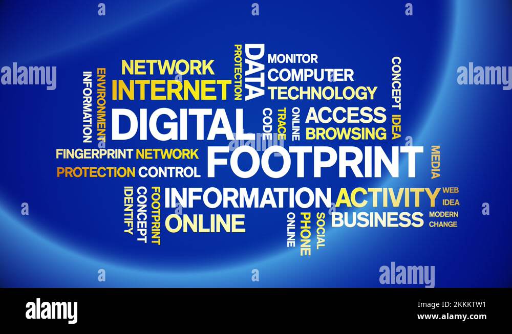 4k Digital Footprint Animated Tag Word Cloud,Text Animation seamless ...