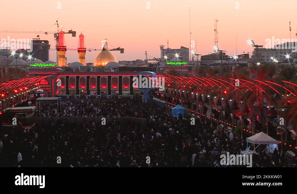 Al-Abbas Mosque in the city of Karbala- Shrine of Imam Hussain Stock ...