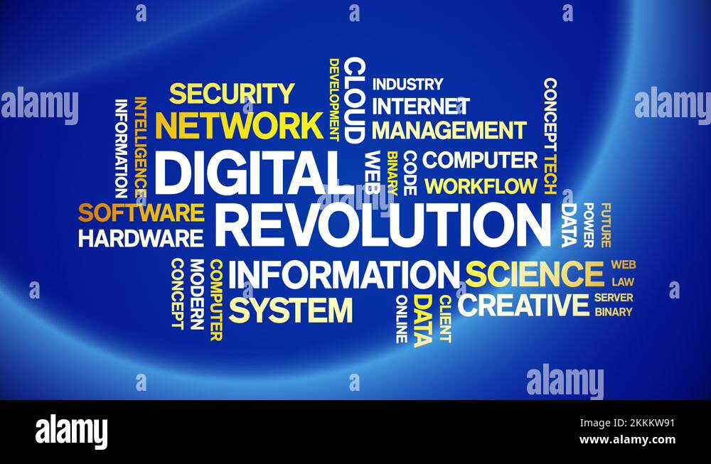 4k Digital Revolution Animated Tag Word Cloud,Text Animation seamless ...