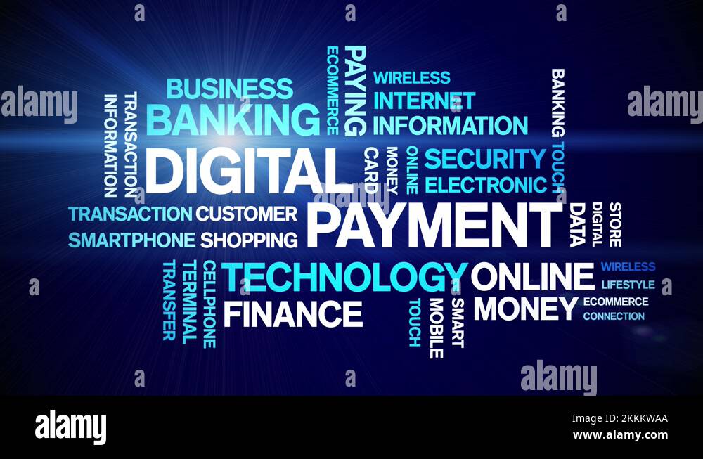 4k Digital Payment Animated Tag Word Cloud,Text Design Animation ...