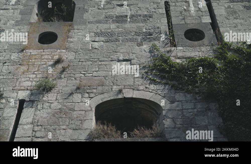 Another outside wall of Fort de Huy, Fort van Hoei, Ardennes, Belgium ...