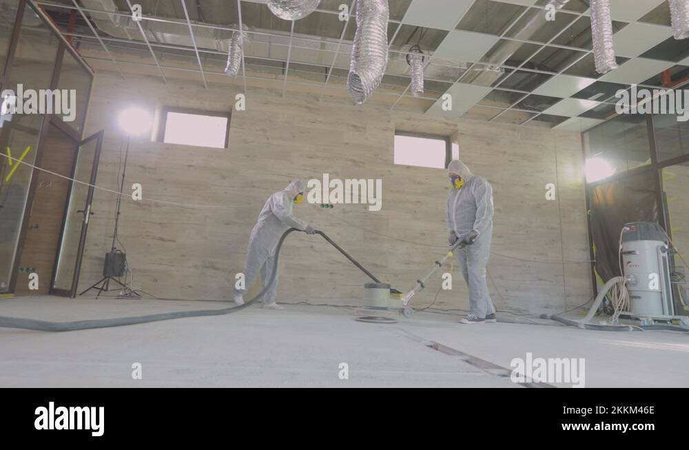 Professional construction site workers. Working process at a ...