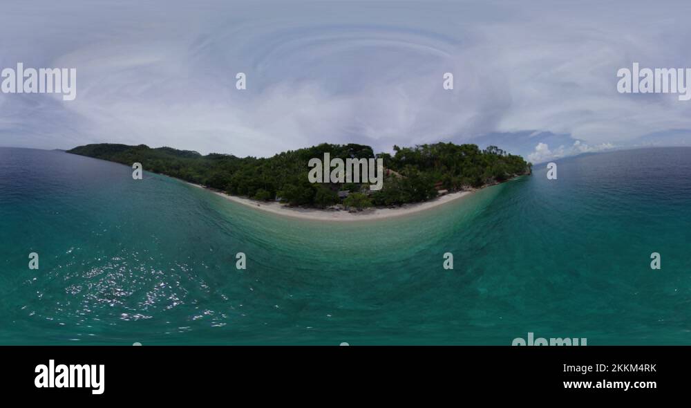 Tropical island of Samal with beach. Philippines, Mindanao. 360VR Video ...