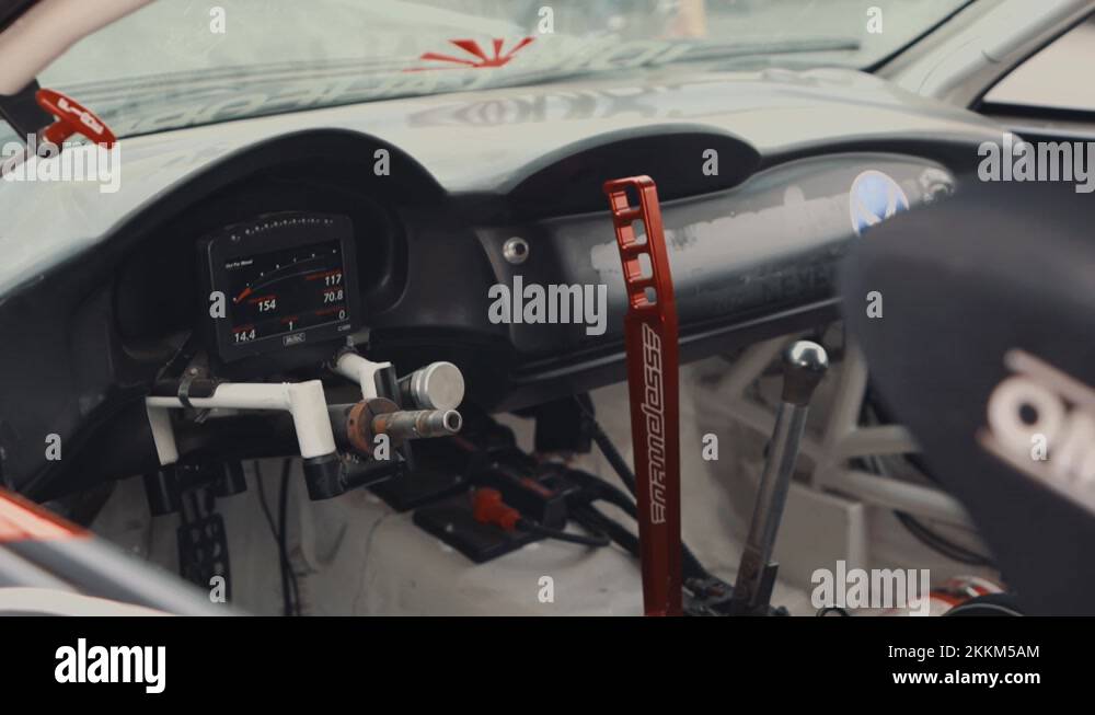 Interior Cockpit of a Modified Toyota GT86 Drift Car at a Car Show ...