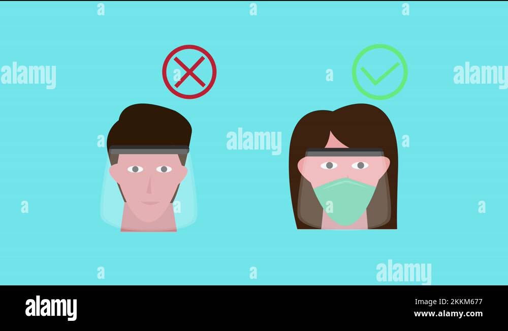 Two people wear face mask in wrong and right way Stock Video Footage ...