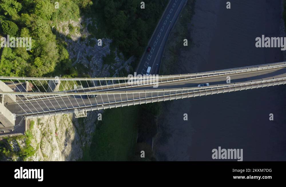 Overhead drone shot suspension bridge Stock Videos & Footage - HD and ...