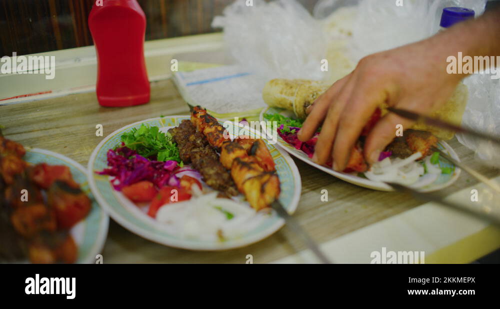Traditional Kurdish Dishes at Iskan Street in Erbil, Iraq Stock Video ...