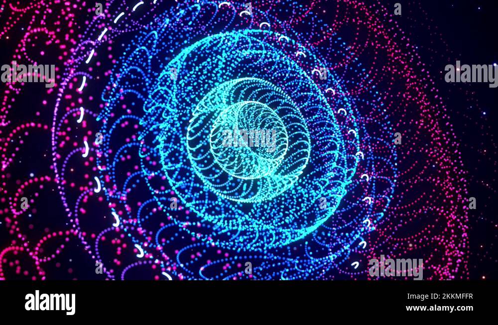 Perspective View Unique Abstract Blue And Red Dotted Circles Rings And ...