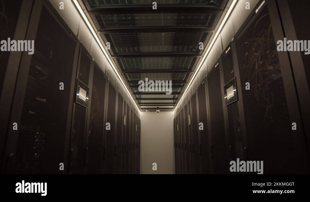 Rows of Rack Server Cabinets in Server Room Stock Video Footage - Alamy