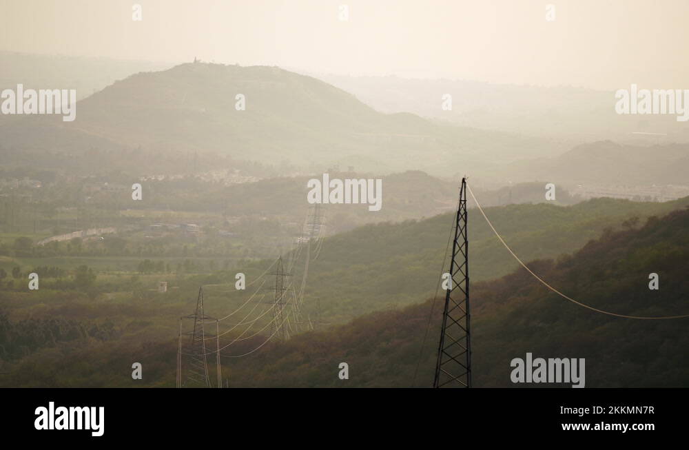 Power Lines In The Beautiful Margala Hills In Islamabad, Travel Stock ...