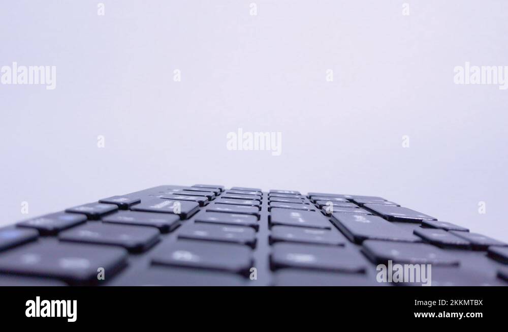 Macro Side View Of A Black Computer Keyboard Isolated In Plain ...