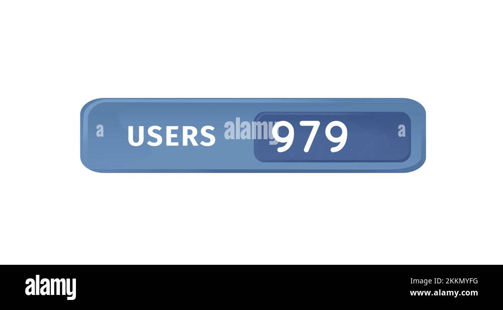 Animation of numbers changing and users text in blue banner on white ...