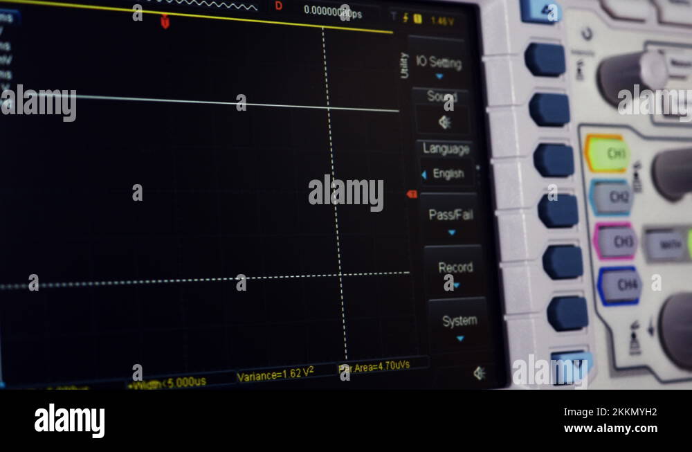 Display Of Oscilloscope In The Workplace Waveforms On The Oscilloscope