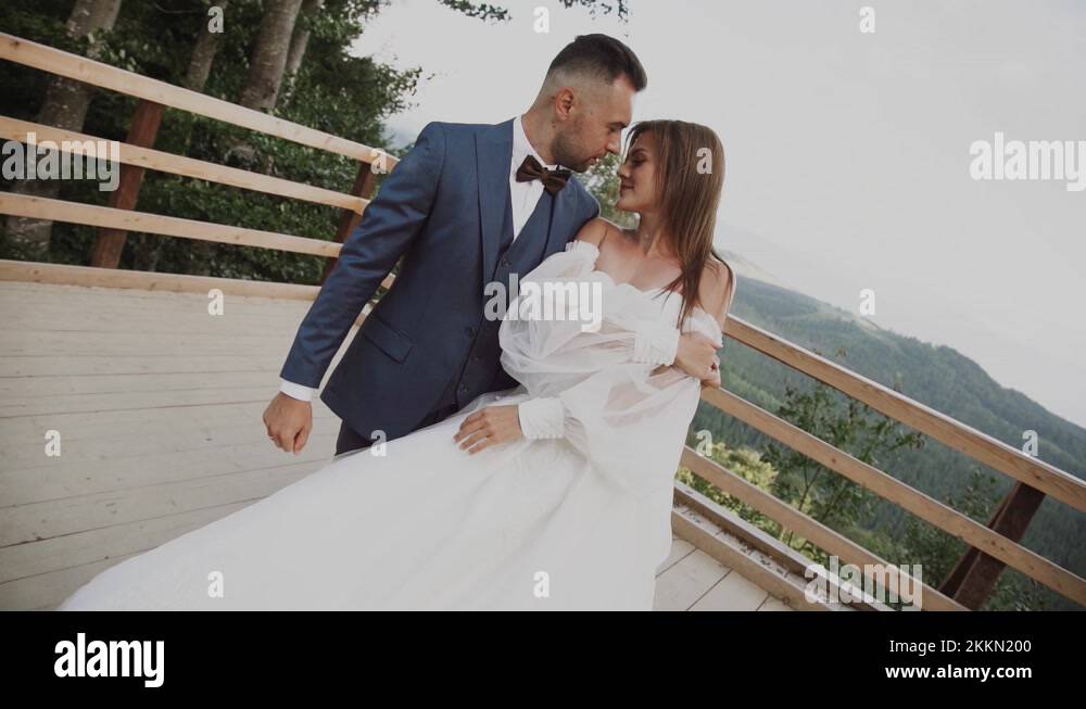 Wedding couple Happy family Man and woman in love Lovely groom and ...