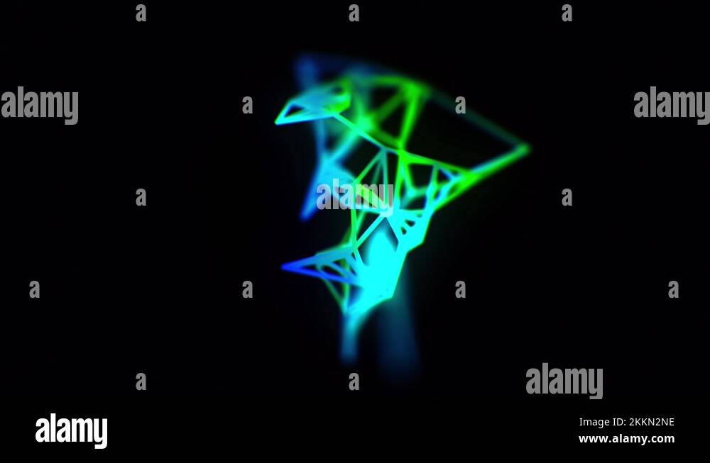 Abstract blue Plexus structure form 3D animation. Digital and ...