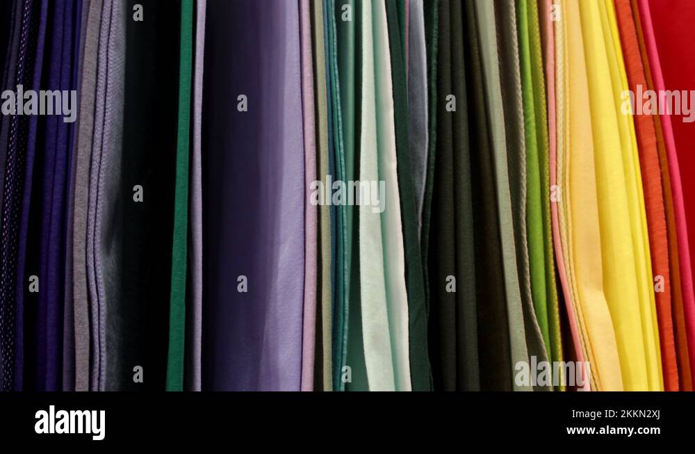 fabrics made of different materials, shades and colors for the ...