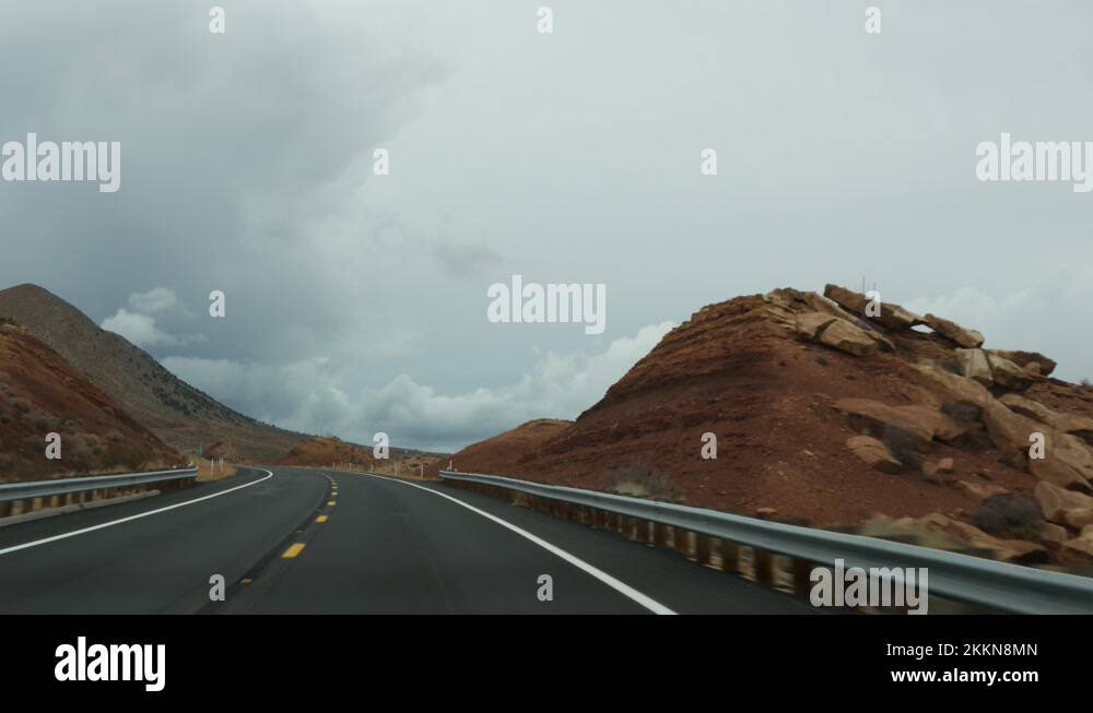 Road trip to Grand Canyon, Arizona USA, driving auto from Utah. Route ...