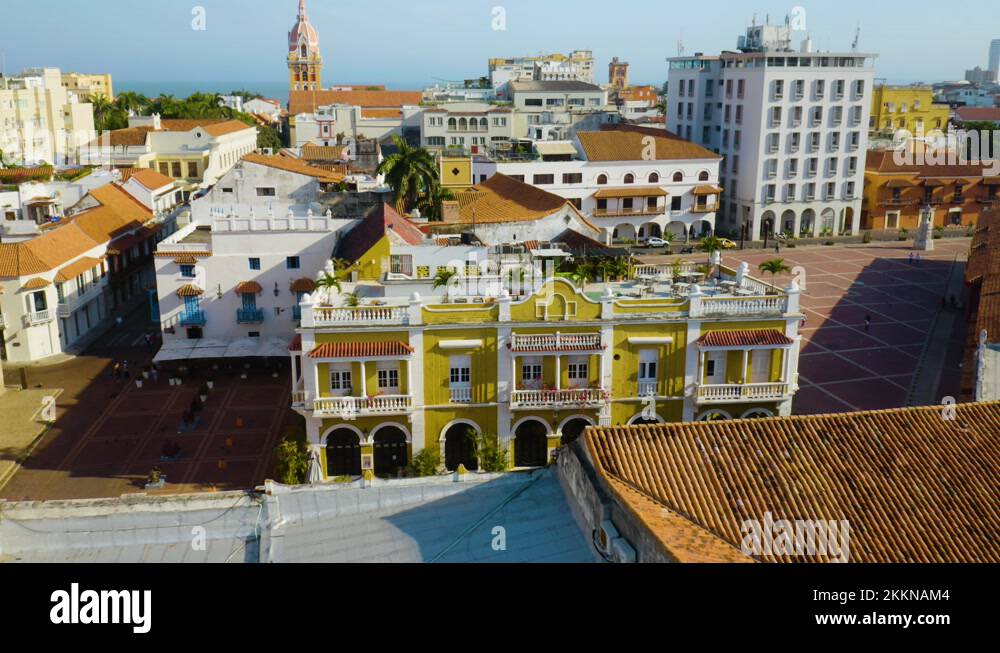 Drone Reveals Colorful Colonial Building in Colombia's Coastal ...