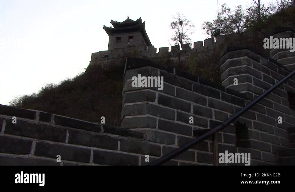 Great Wall of China, Juyong Pass section.Watchtower and wall, No People ...