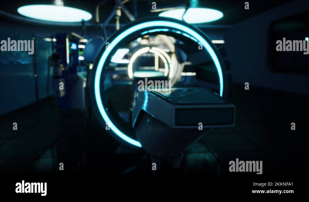 futuristic sci fi MRI Scanner medical equipments in hospital Stock ...