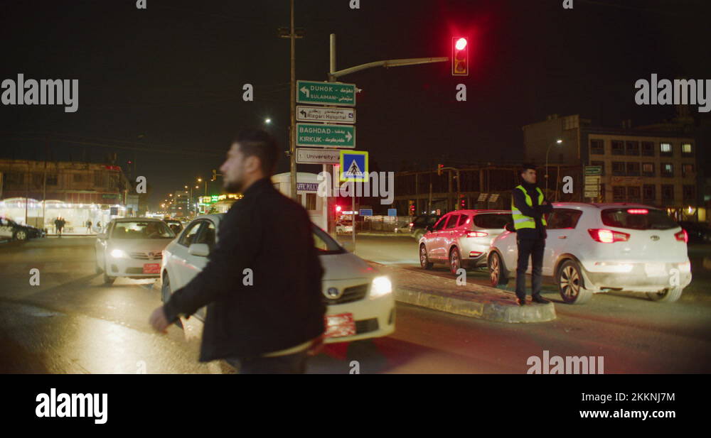 Night Life At the Popular Iskan Street Near The Citadel in Erbil, Iraq ...