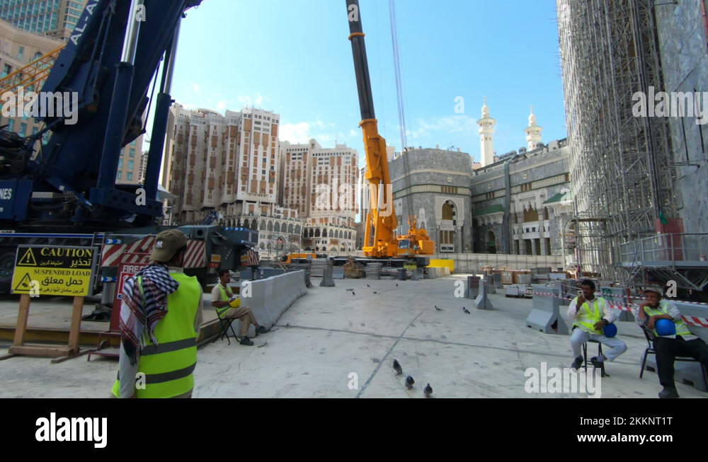 Mega construction at Masjid Al Haram, Mecca, Saudi Arabia Stock Video ...