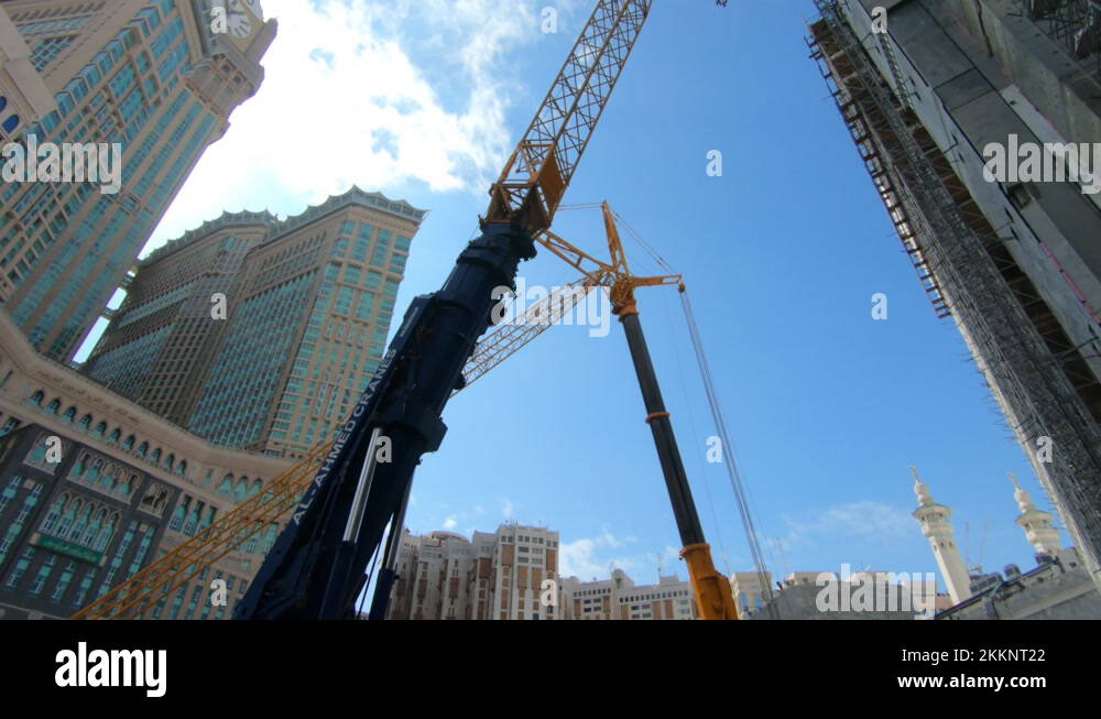 Mega construction at Masjid Al Haram, Mecca, Saudi Arabia Stock Video ...