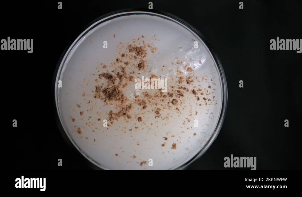 Glass of traditional Mexican horchata water with black background Stock ...