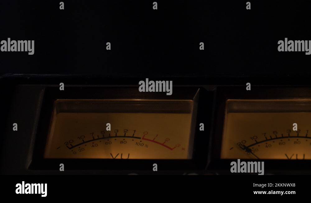 Analog VU meter, vintage VU meter with a needle indicating volume ...