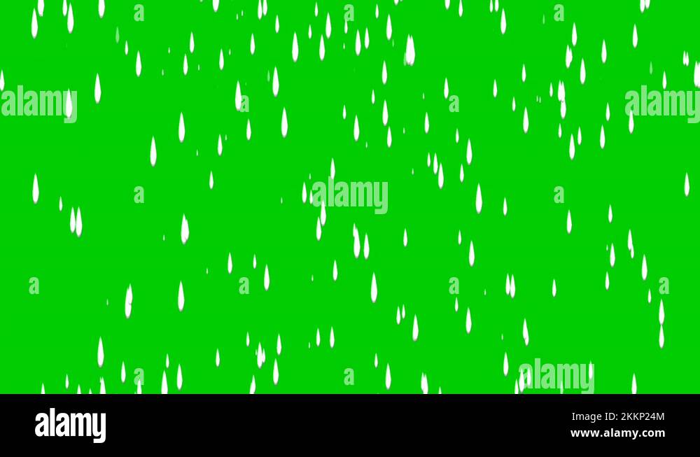animation rain on green screen,water drop on green background.4k video ...