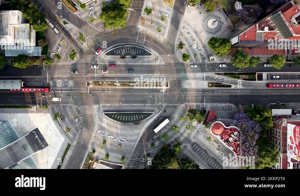 Mexico city main avenue cenital view during 2020 pandemic Stock Video ...