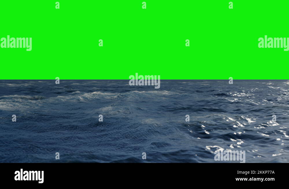 Close Up Of Rough Ocean Waves, Green Screen Chromakey Stock Video ...