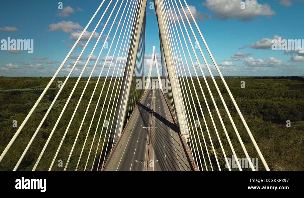 Fly over cable suspension bridge Stock Videos & Footage - HD and 4K ...