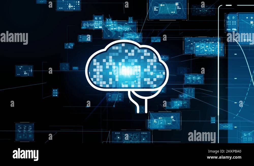 AI (Artificial Intelligence) concept. Deep learning. GUI (Graphical ...