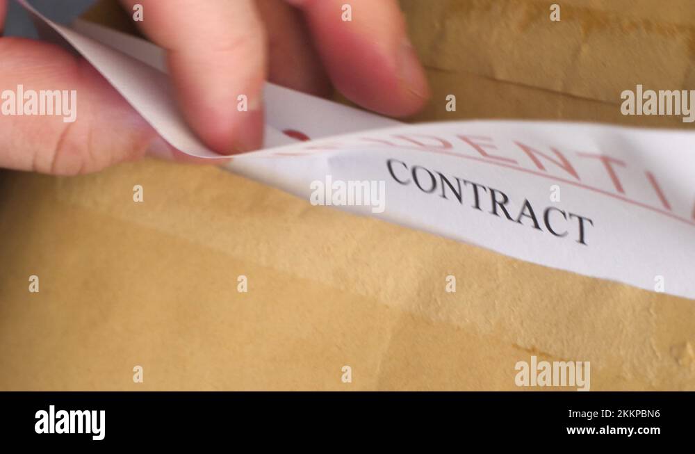 Opened letter with confidential papers as a symbol for a secret ...