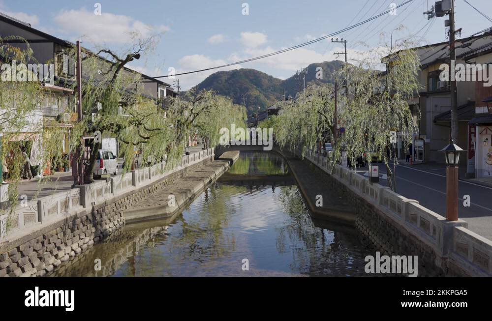 Kinosaki Onsen canal and bridges, relaxing resort town in Japan Stock ...