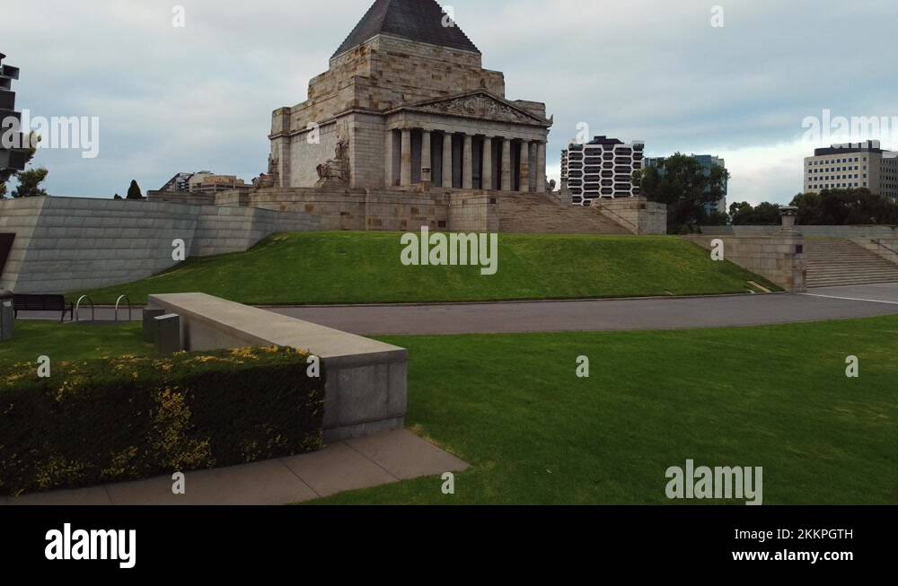 Flying above Melbourne's Shrine of Remembrance on ANZAC Day. Everything ...