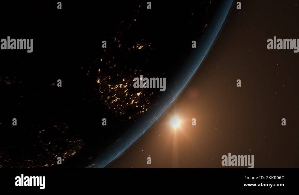 Vertical Realistic 3d animated rotating earth from space with visible ...