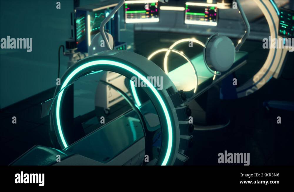 futuristic sci fi MRI Scanner medical equipments in hospital Stock ...