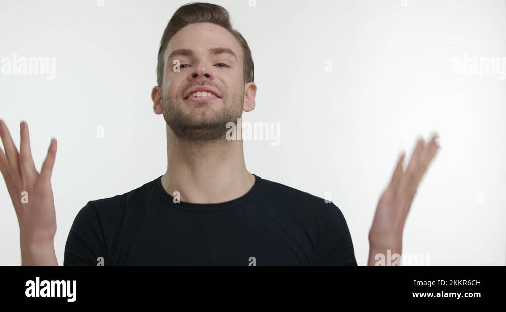 Portrait Of Young Angry Man Screaming Out Showing Frustration Having Furious Stock Video