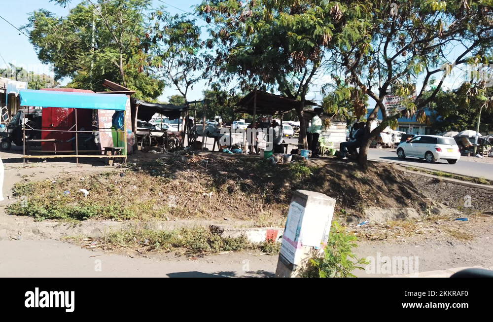 Driving In The Street In Tanzania On A Sunny Day With Locals Outdoor ...