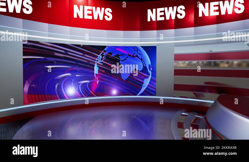 Virtual News Studio Background Loop Stock Video Footage - Alamy