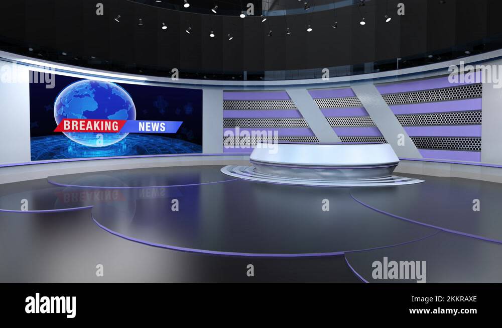 Virtual News Studio Background Loop Stock Video Footage - Alamy