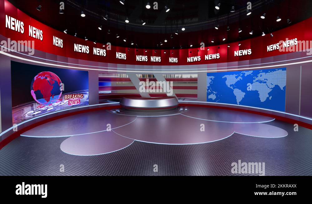 Virtual News Studio Background Loop Stock Video Footage - Alamy