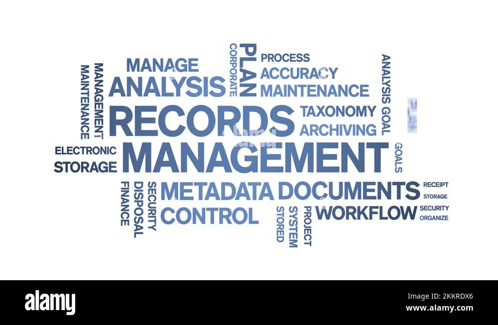 4k Records Management Animated Tag Word Cloud,Text Animation seamless ...