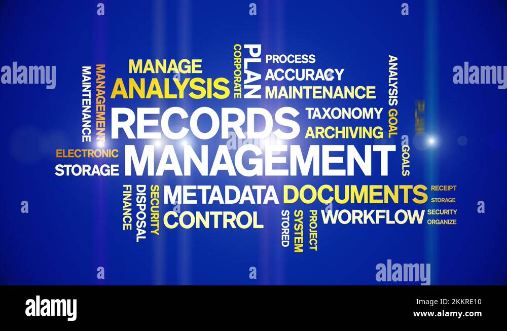 4k Records Management Animated Tag Word Cloud,Text Animation seamless ...