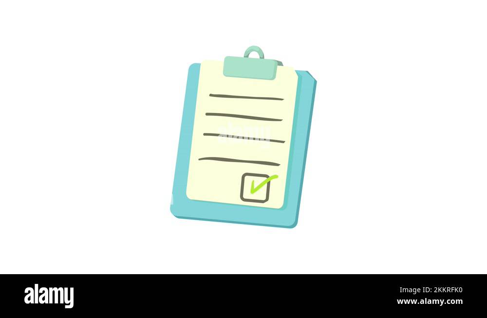 Checklist on clipboard icon cartoon Stock Videos & Footage - HD and 4K ...