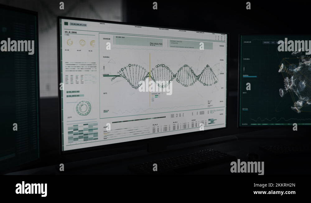 Automated process of new DNA analysis software scanning the molecules ...