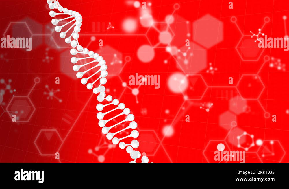 Dna Structure Spinning Over Molecular And Chemical Structures Floating Against Stock Video